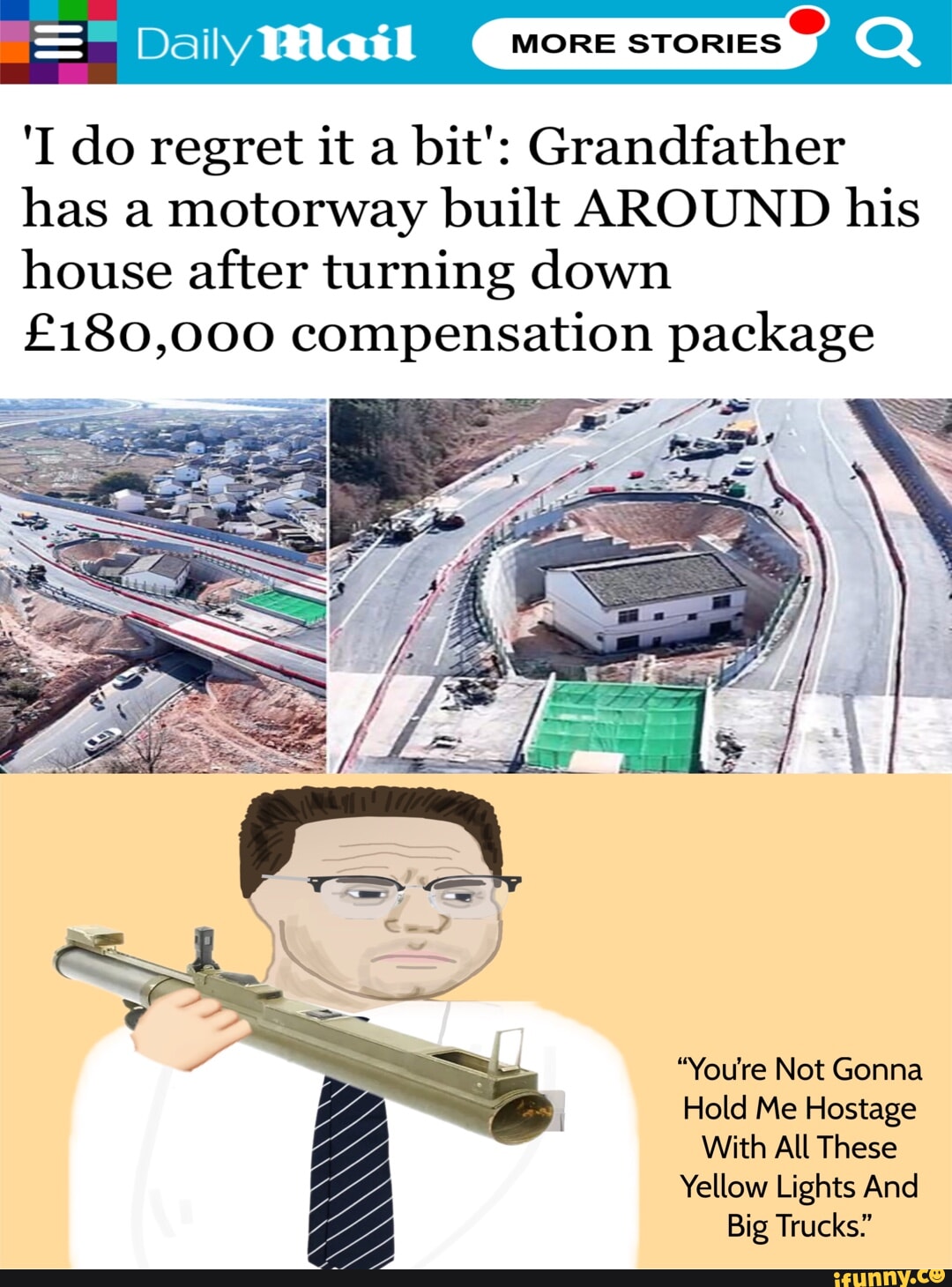 = Daily Mail Q 'I do regret it a bit': Grandfather has a motorway built ...