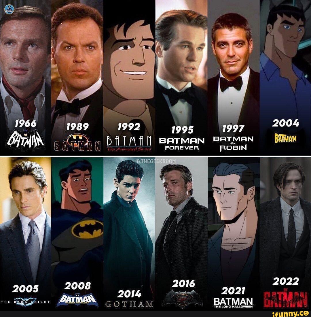 1966 1969 1992 1995 1997-2004 BATMAN BATMAT ROBIN 2022 2016 2021 BATMAN ...