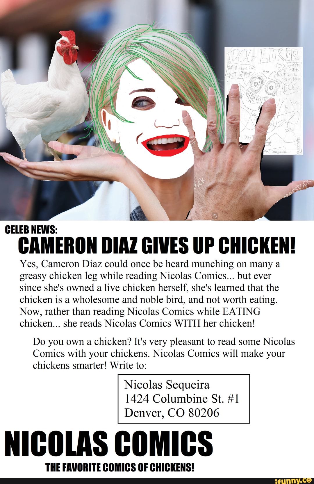 CELEB NEWS: CAMERON DIAZ GIVES UP CHICKEN! Yes, Cameron Diaz could once ...