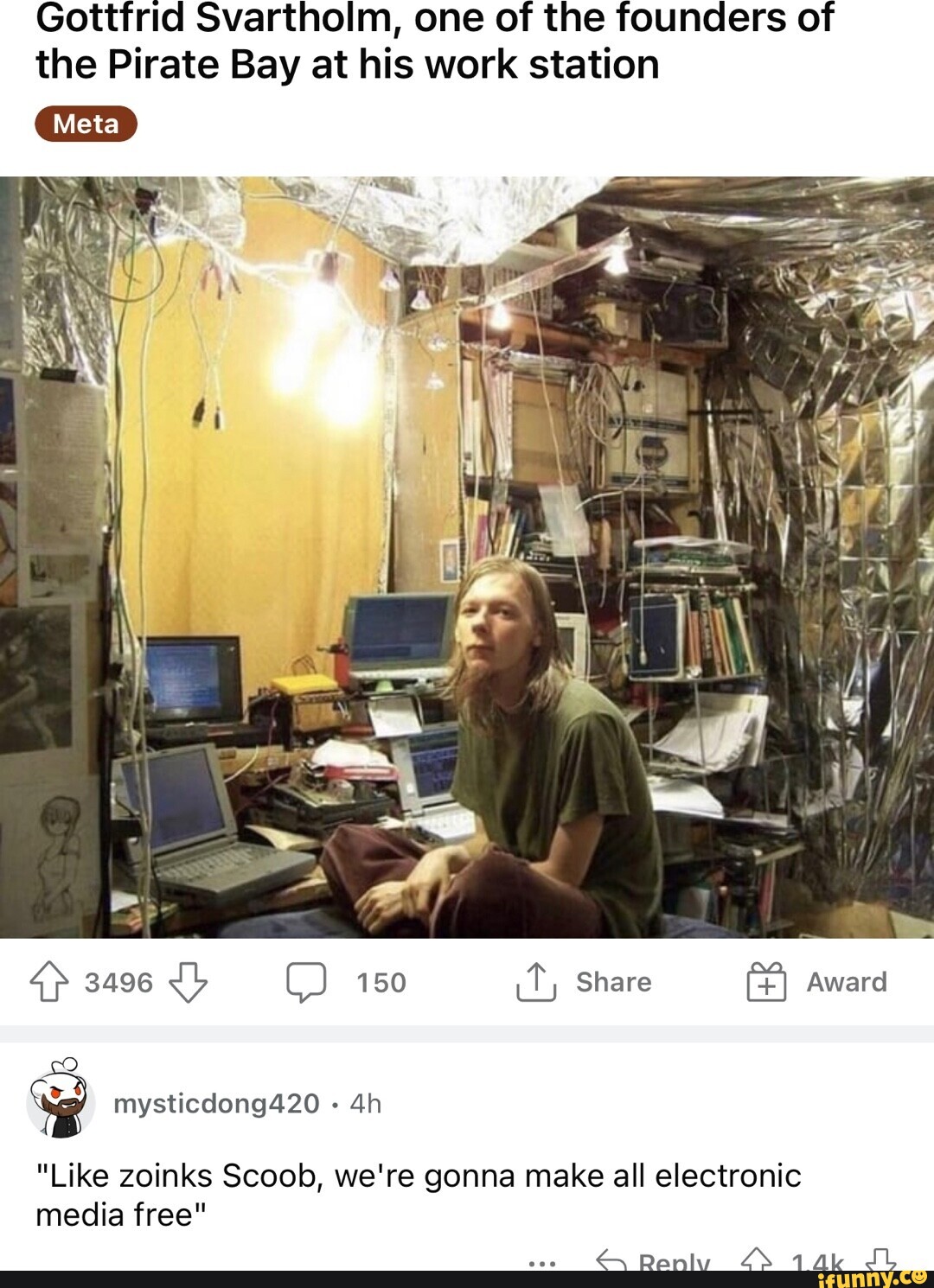 Gottfrid Svartholm, one of the founders of the Pirate Bay at his work ...