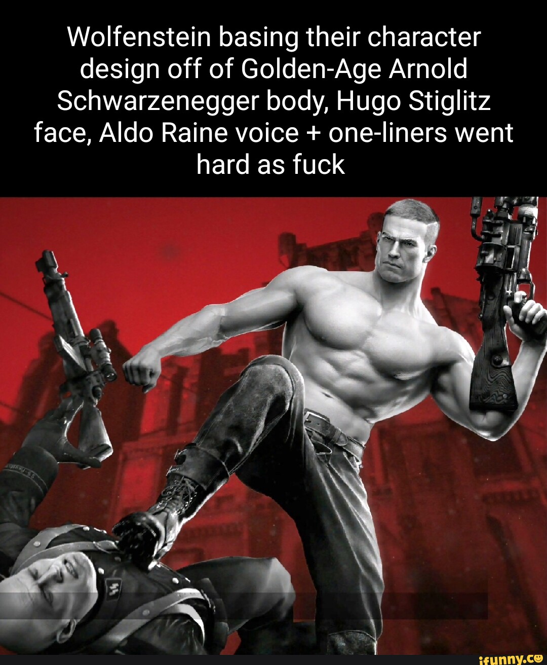 Wolfenstein basing their character design off of Golden-Age Arnold ...