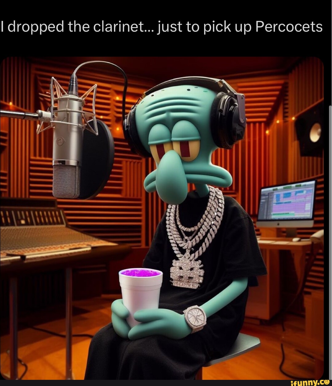 I dropped the clarinet... just to pick up Percocets - iFunny