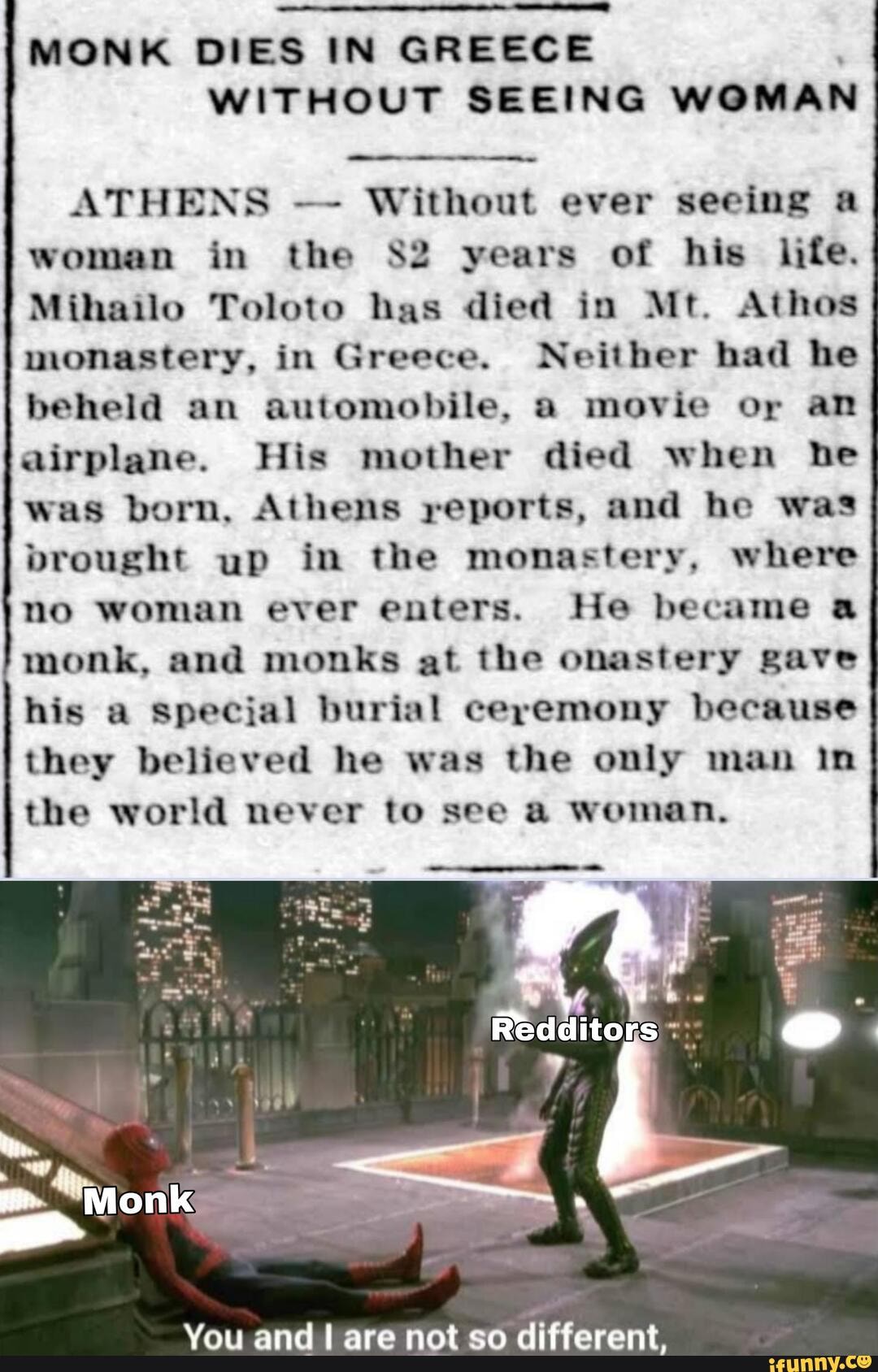 MONK DIES IN GREECE WITHOUT SEEING WOMAN ATHENS Without ever seeing a ...