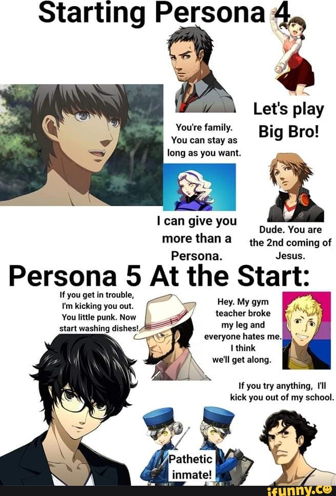 Starting Persona 4, Let's play You're family. Big Bro! You can stay as ...