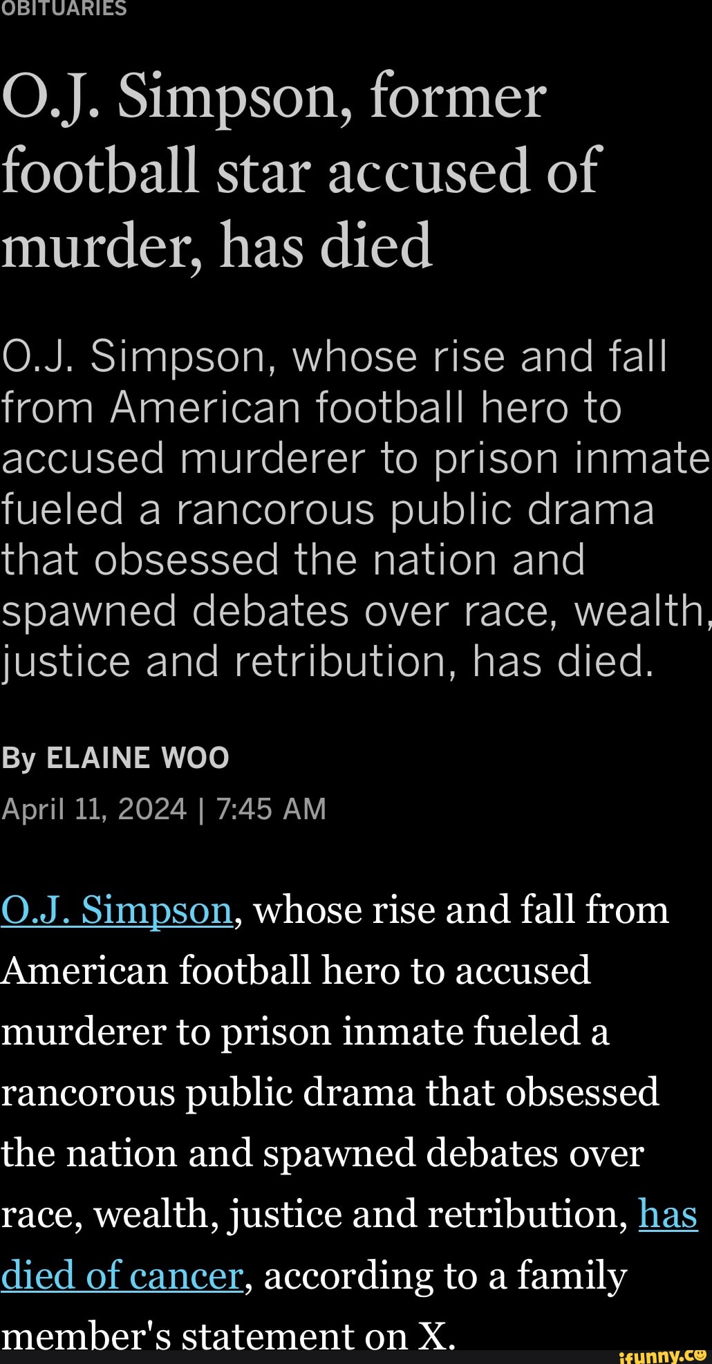 Obituaries memes. Best Collection of funny Obituaries pictures on iFunny