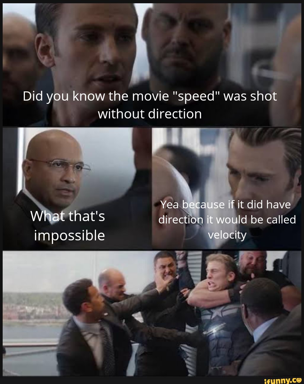 Did you know the movie "speed" was shot without direction Yea because ...