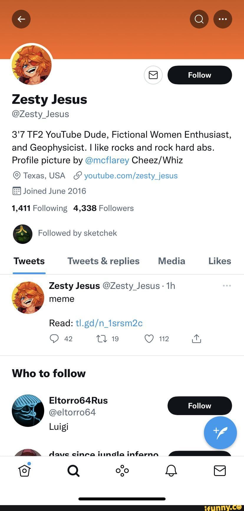 Zesty Jesus @Zesty_Jesus 3'7 YouTube Dude, Fictional Women Enthusiast ...