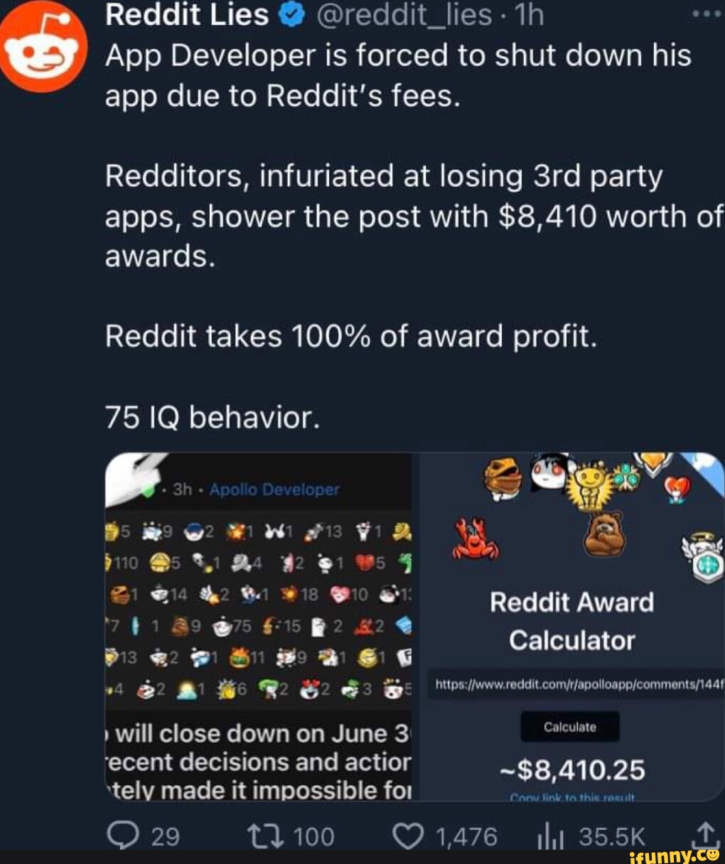 Wy Reddit Lies @ @reddit_lies- App Developer is forced to shut down his ...