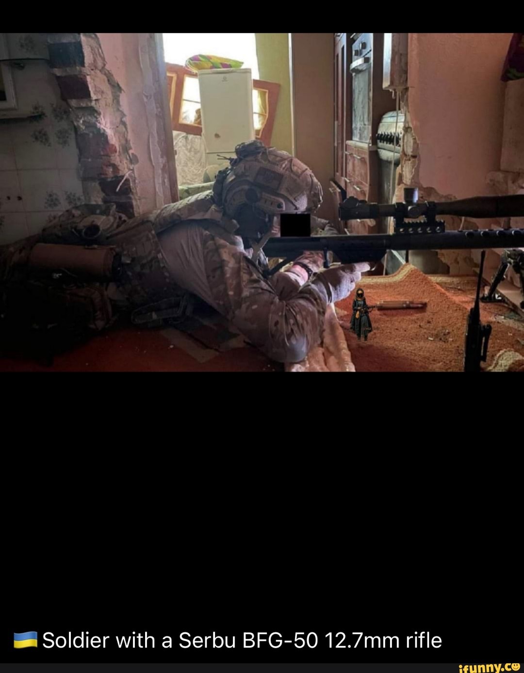 Soldier with a Serbu BFG-50 12.7mm rifle - iFunny