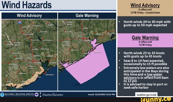 Wind Hazards Wind Advisory 'Wind Advisory In effect Gale Warning North ...
