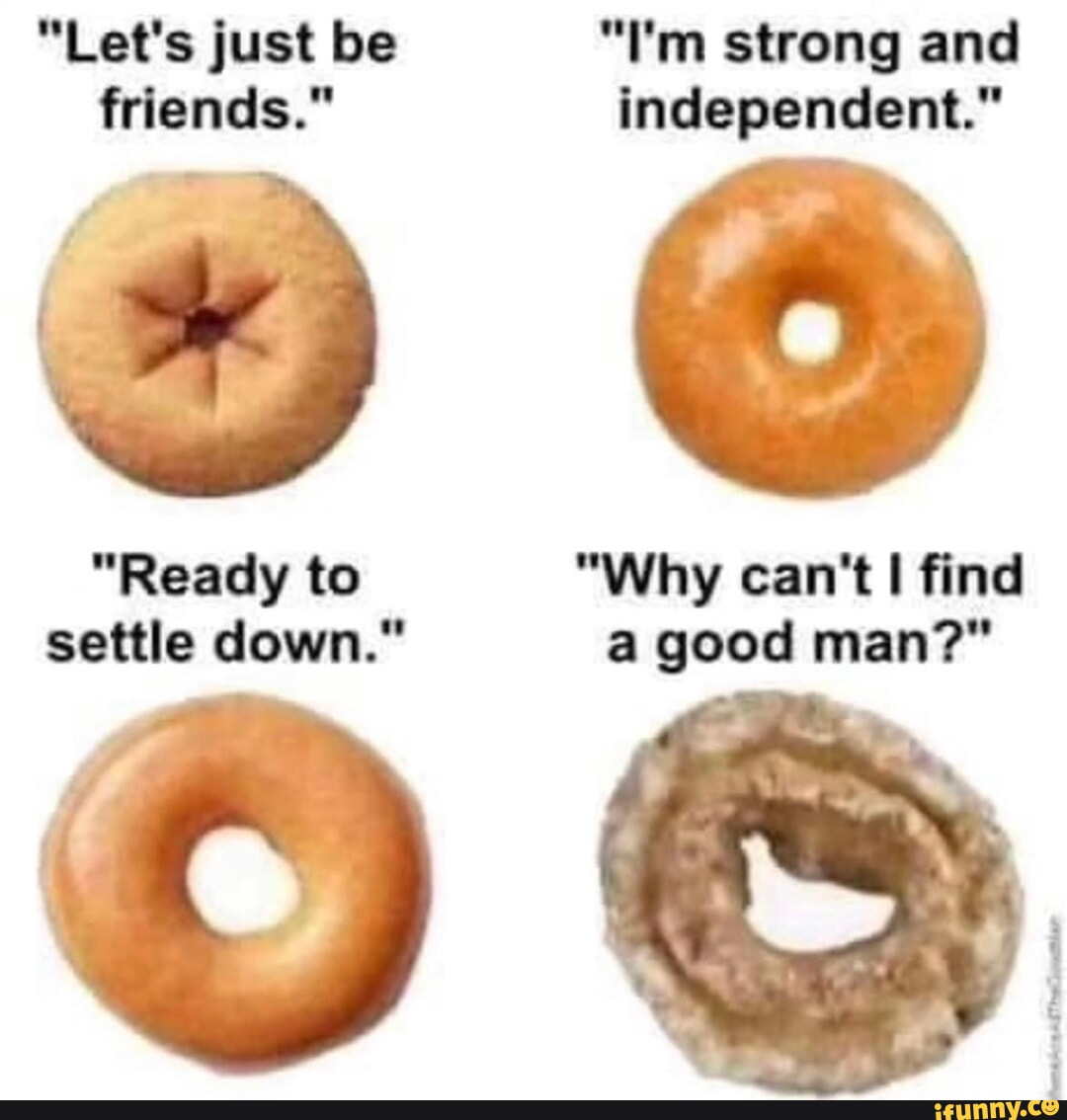 "Let's just be friends." "Ready to settle down." "I'm strong and independent." "Why can't I find ...