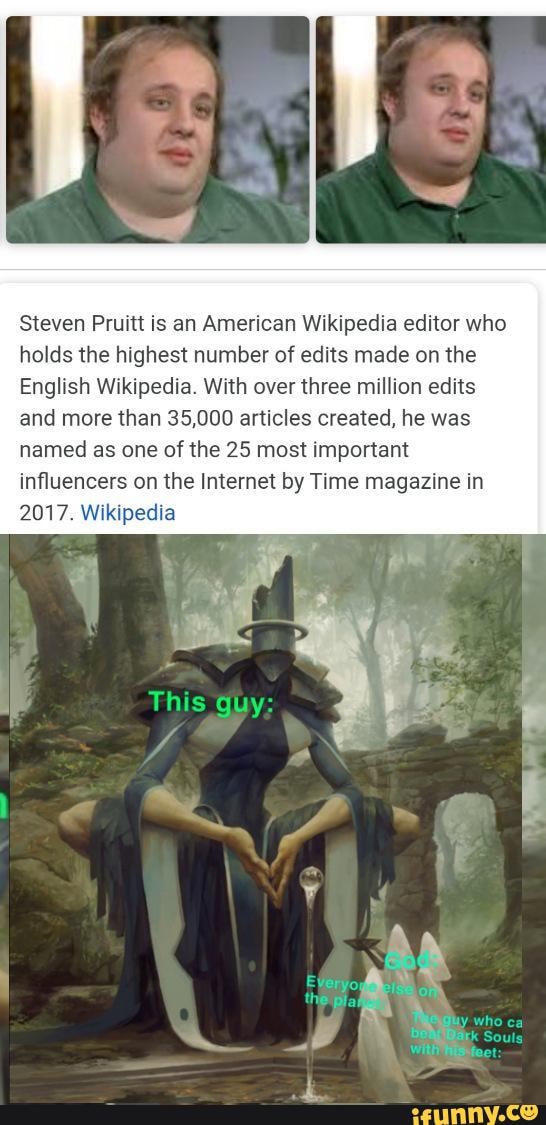 Steven Pruitt is an American Wikipedia editor who holds the highest ...