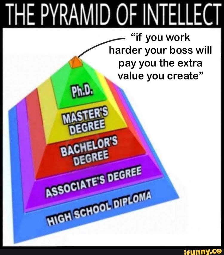 profit - THE PYRAMID OF INTELLECT "if you work harder your boss will ...