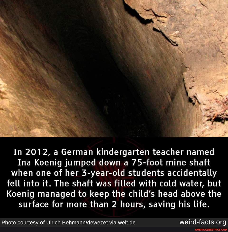 In 2012, a German kindergarten teacher named Ina Koenig jumped down a ...