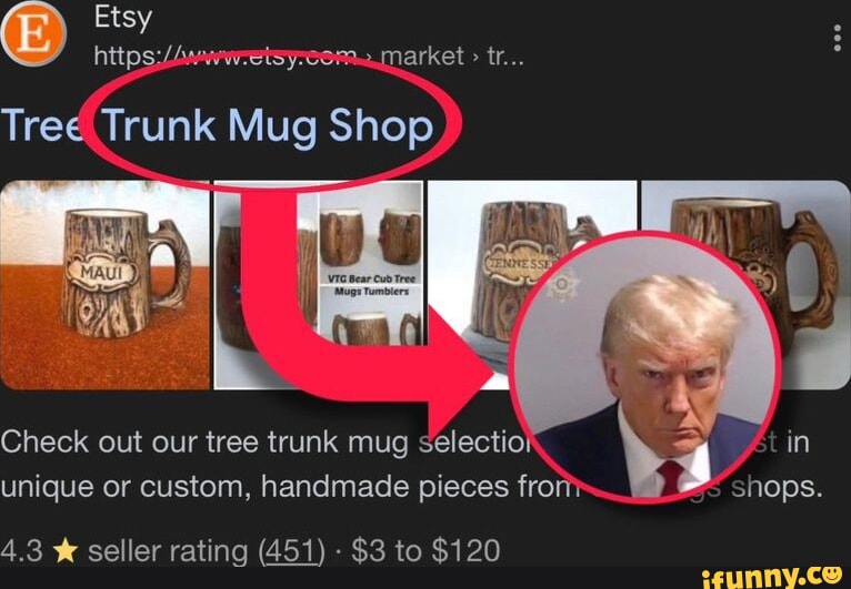 (E Et hitps: " ti... Tree Trunk Mug Shop Check out our tree trunk mug ...