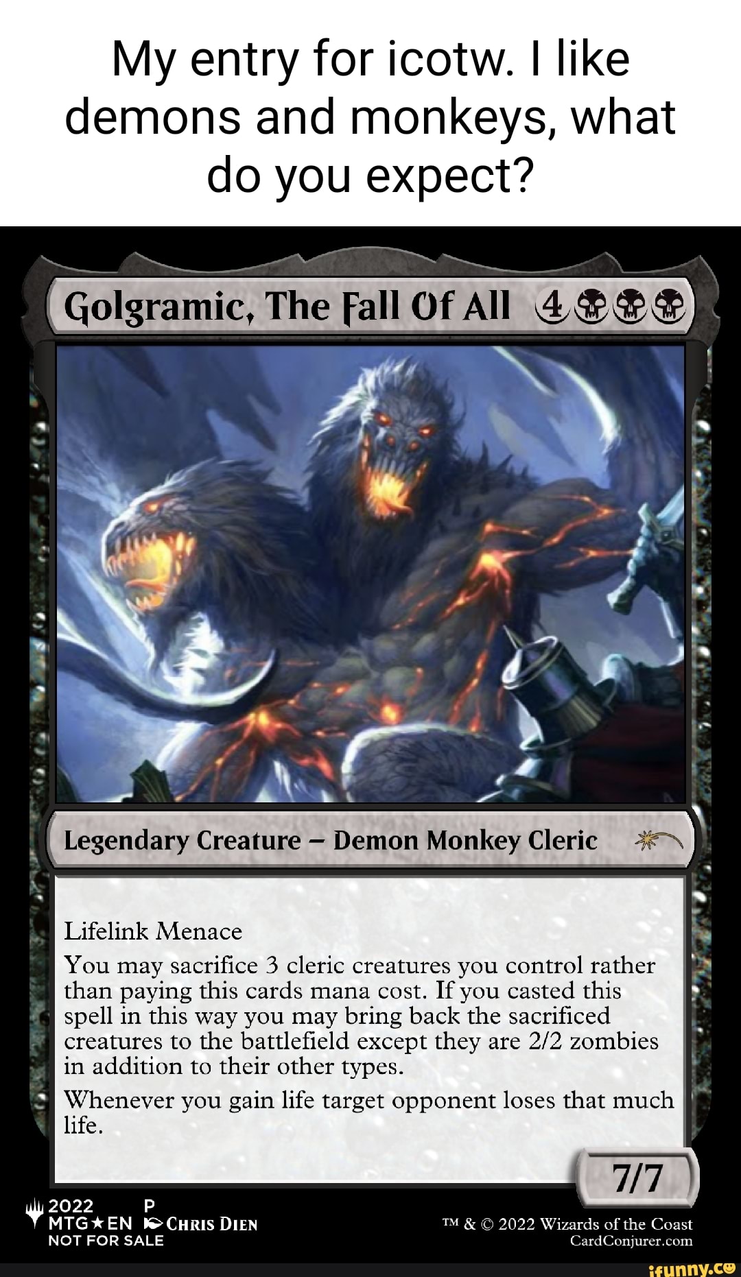 My entry for icotw. like demons and monkeys, what do you expect ...