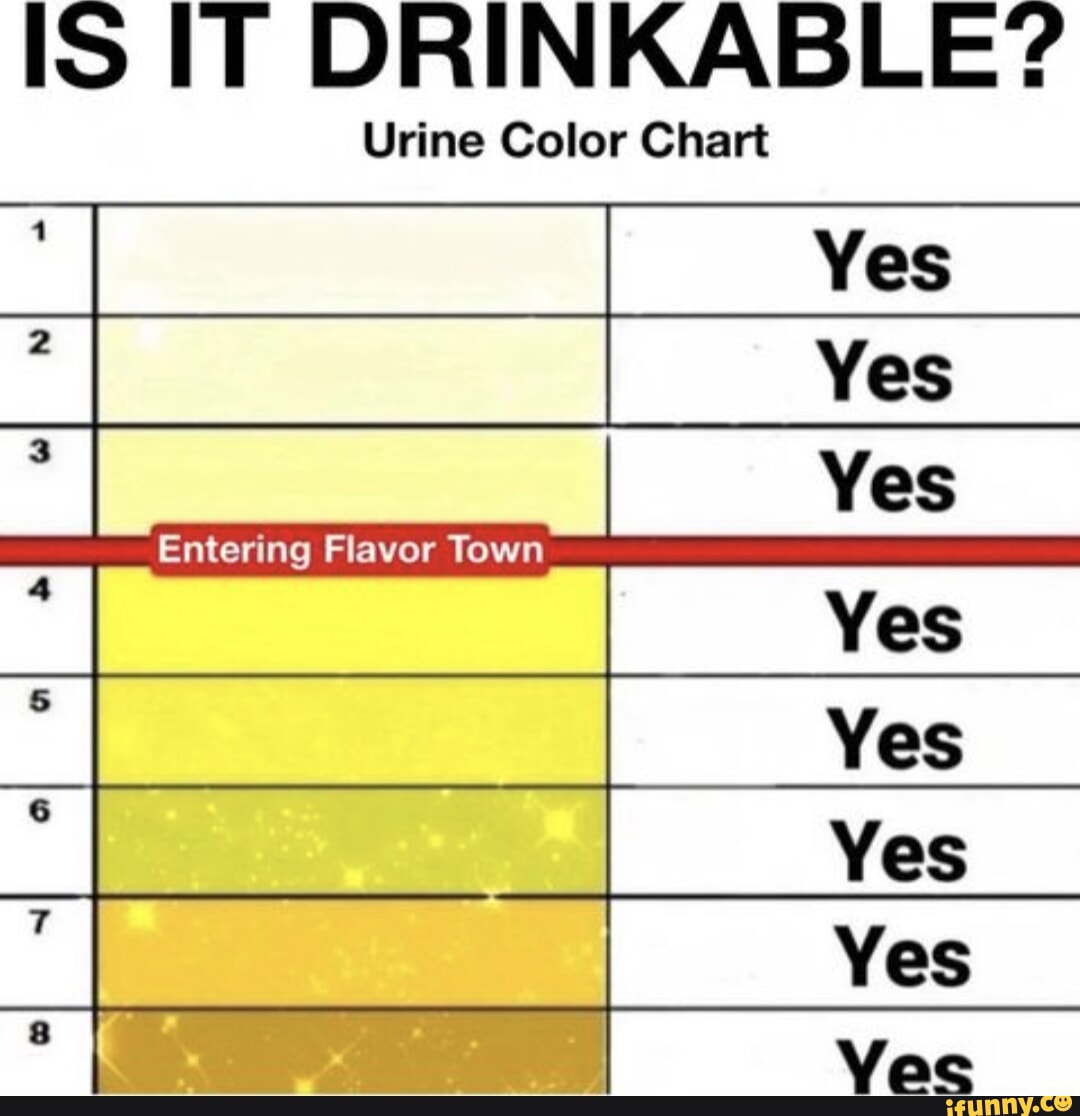 IS IT DRINKABLE? Urine Color Chart Was Entering Flavor Town - iFunny