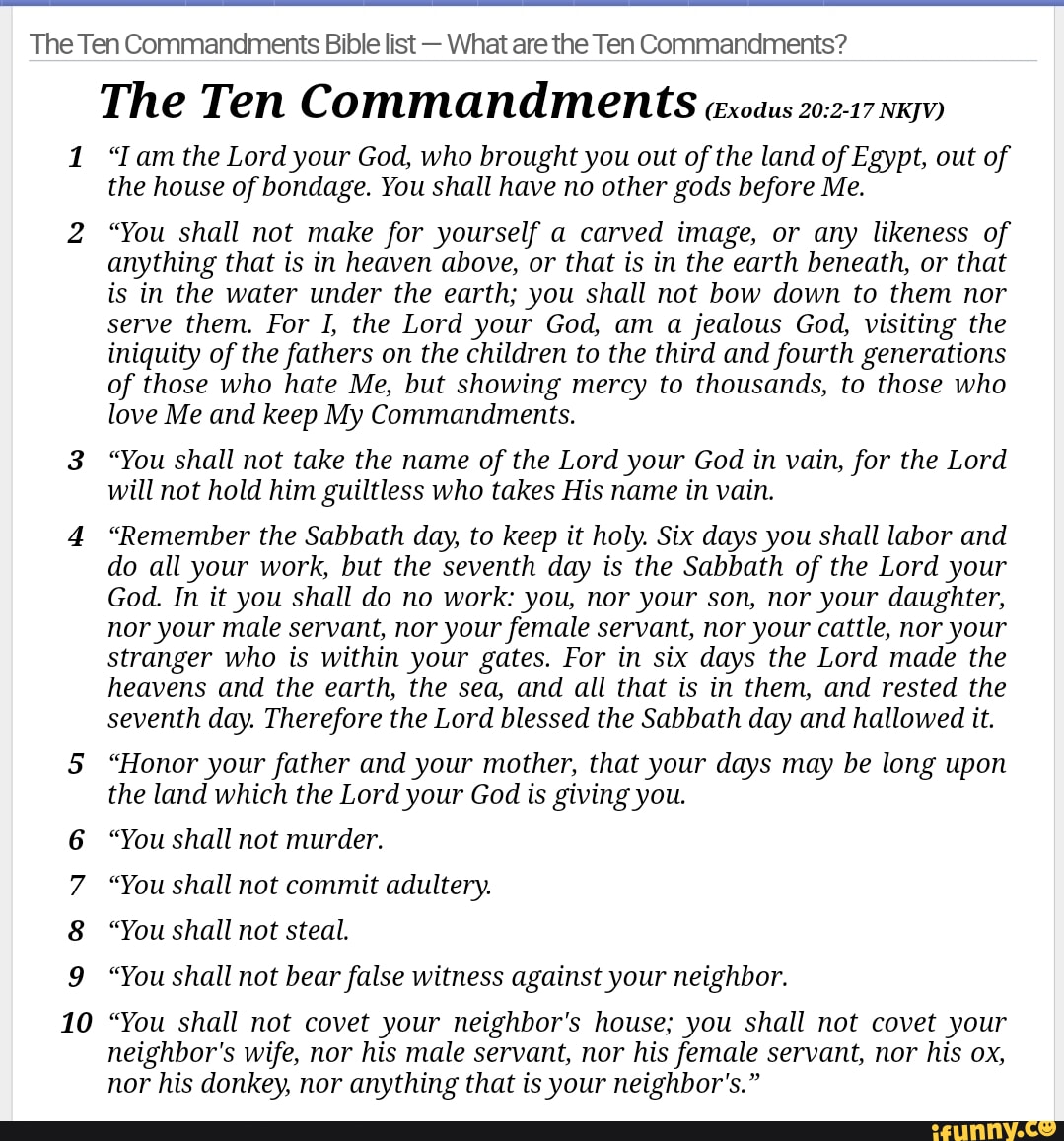 The Ten Commandments Bible list - What are the Ten Commandments? D SAN ...