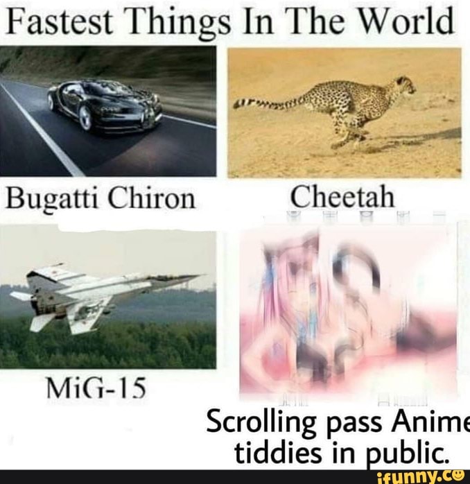 Fastest Things In The World Scrolling pass Anime tiddies in public ...