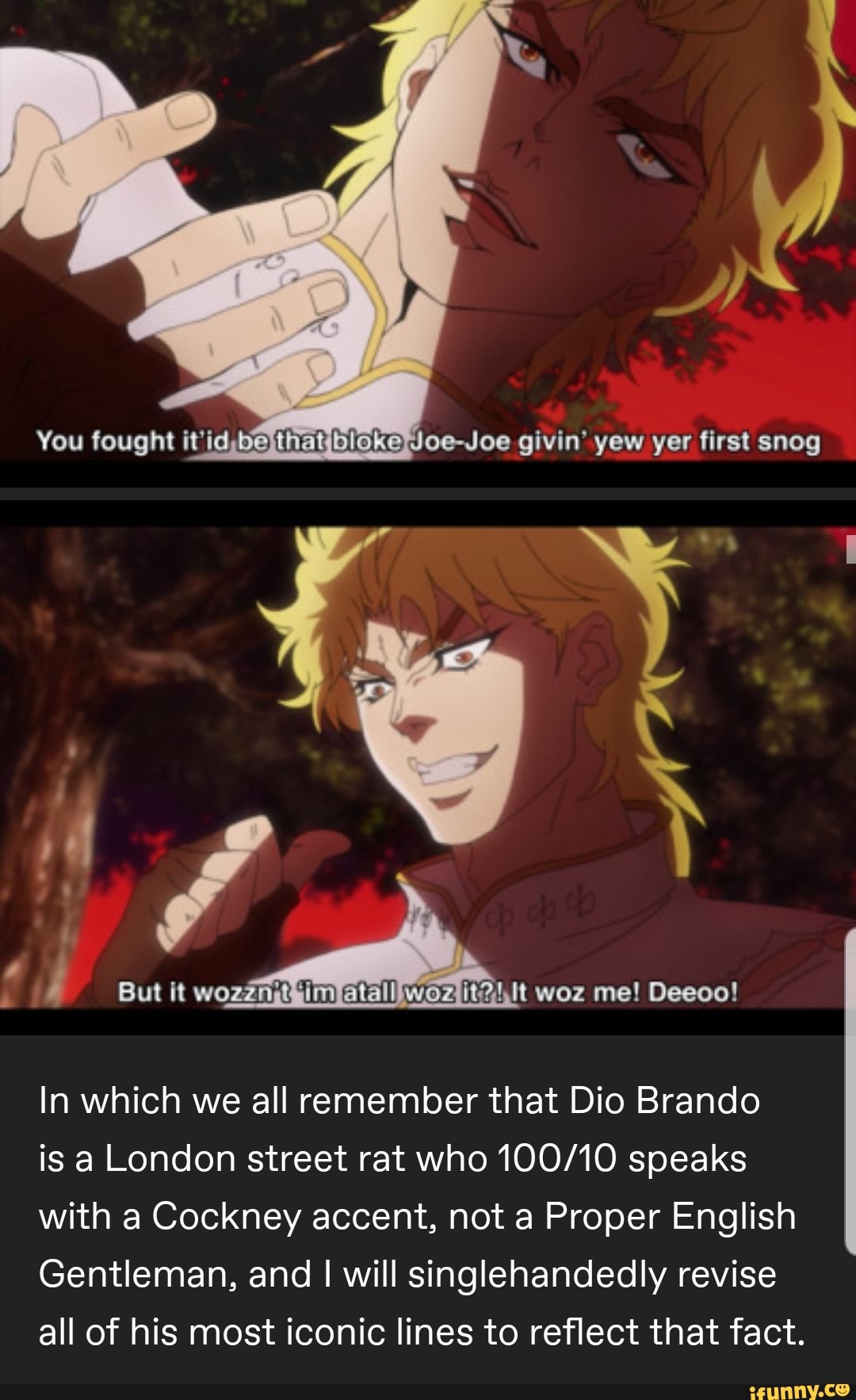 In which we all remember that Dio Brando is a London street rat who 100 ...