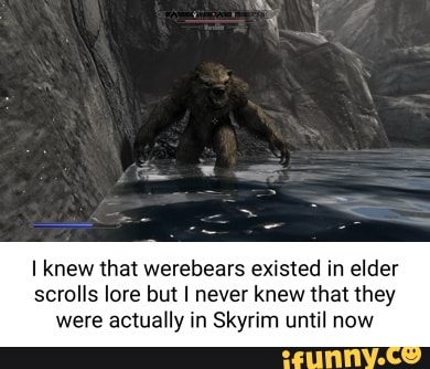 I knew that werebears existed in elder scrolls lore but I never knew ...