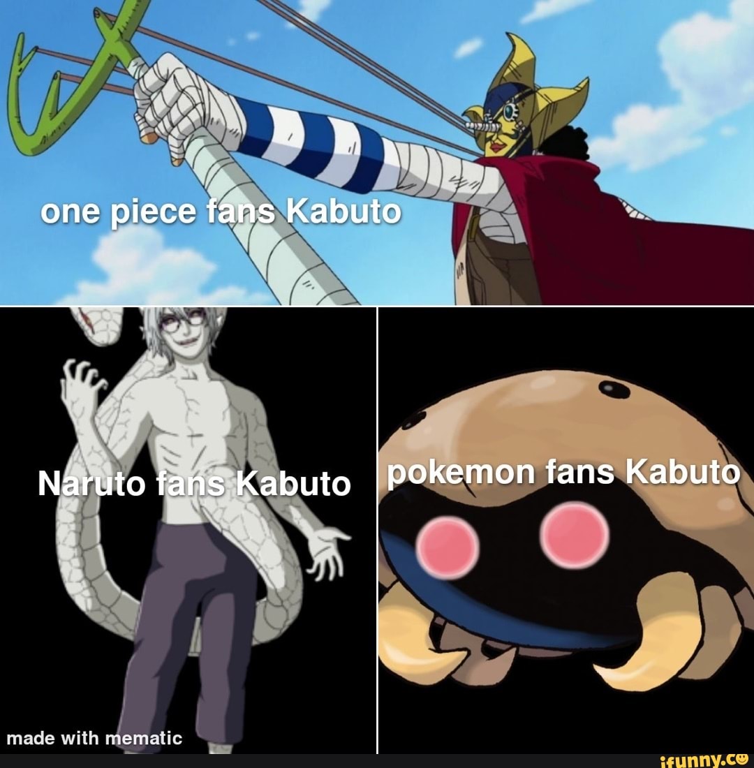 One piece fans Kabuto Naruto fans Kabuto Pokemon fans Kabuto made with ...
