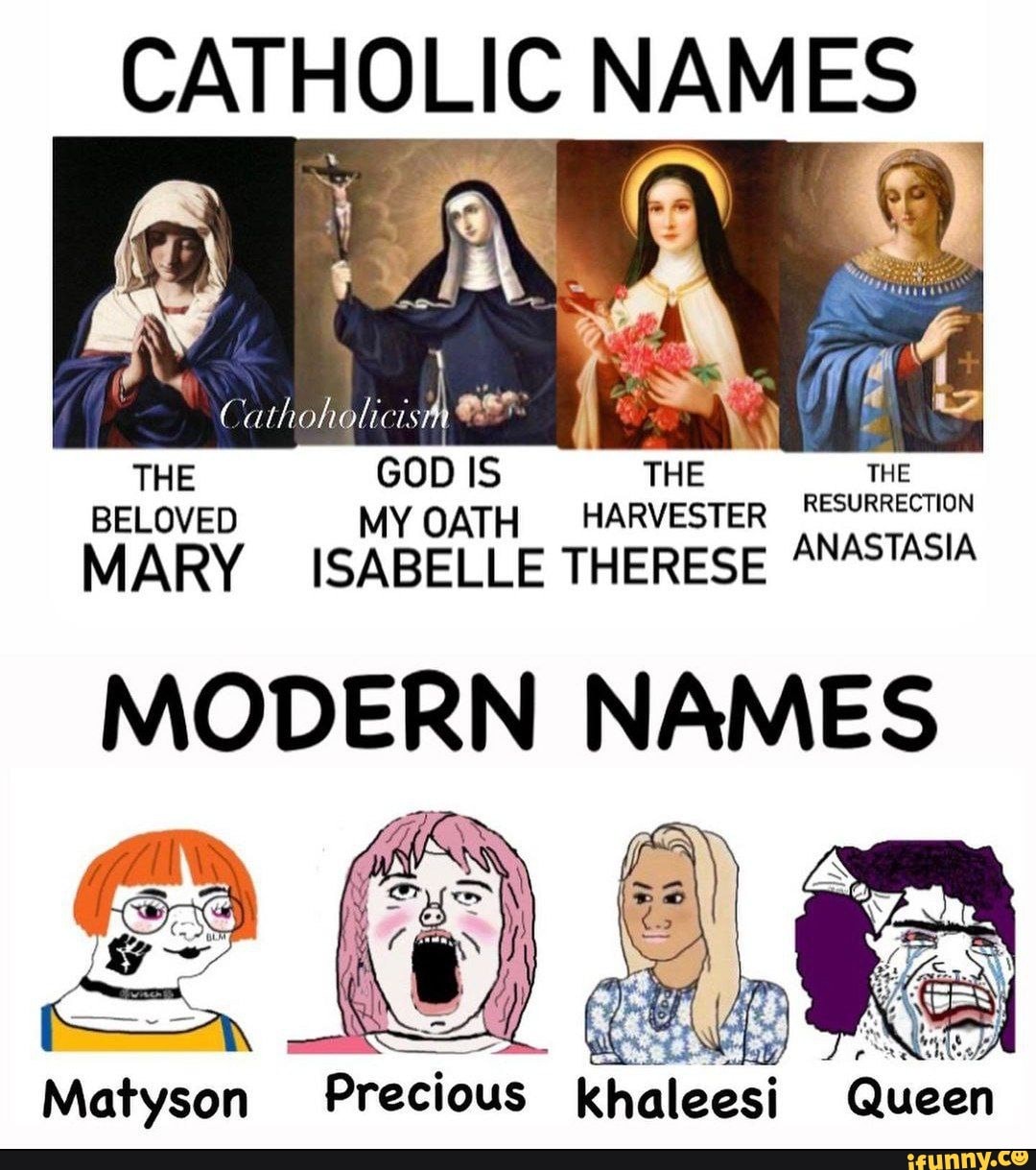 CATHOLIC NAM ES 4 ye an: I THE THE THE BELOVED HARVESTER RESURRECTION ...
