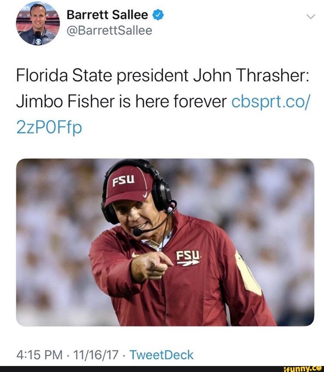 Florida State president John Thrasher: Jimbo Fisher is here forever ...