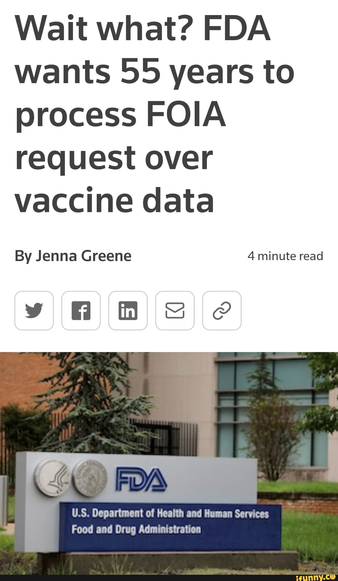 Wait what? FDA wants 55 years to process FOIA request over vaccine data ...