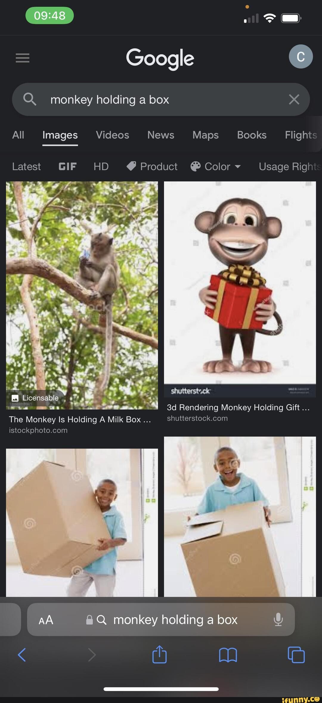 Google monkey holding a box All Images Videos News Maps Books Flights ...