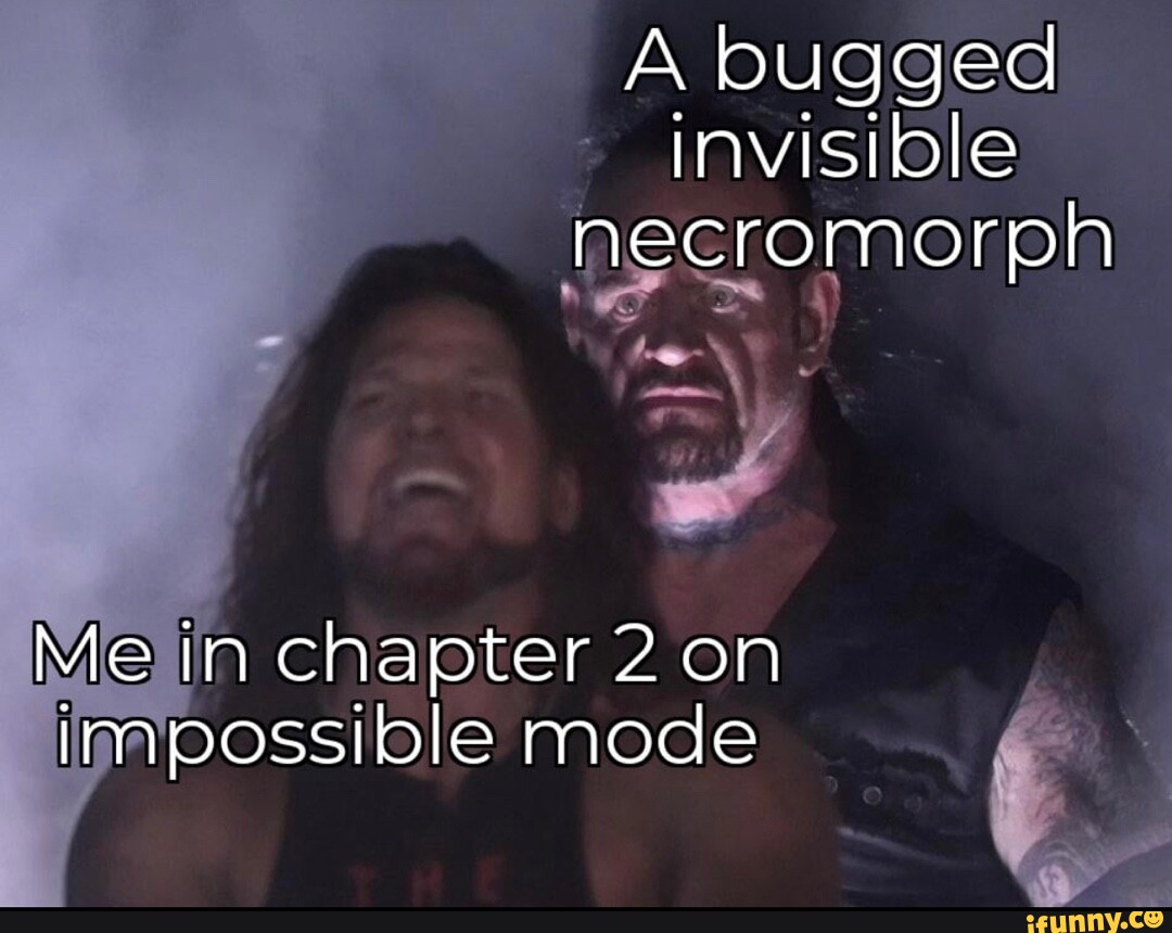A bugged invisible necromorph om Me in chapter 2 on impossible mode ...