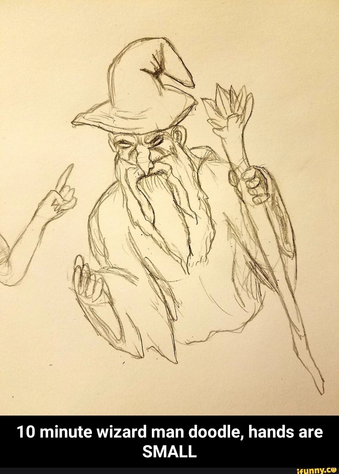 10 minute wizard man doodle, hands are SMALL - 10 minute wizard man ...