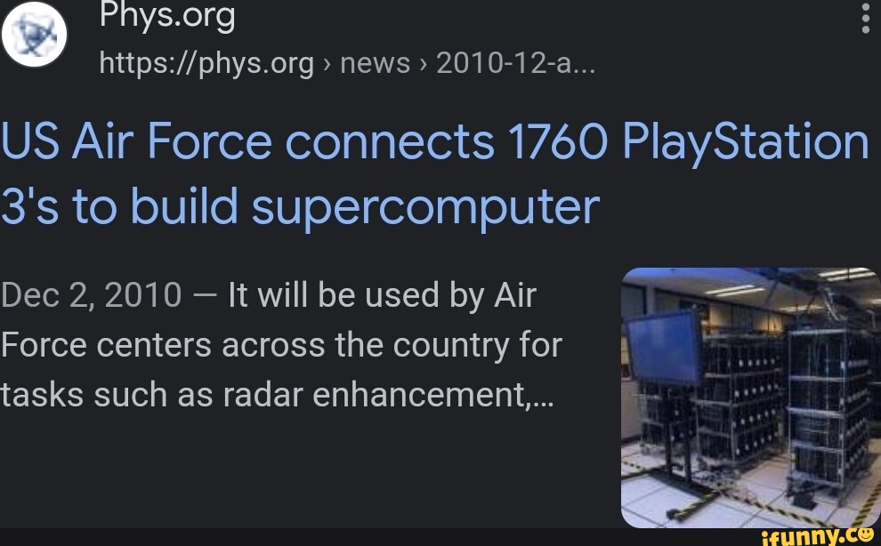 " news 2010-12-a... US Air Force connects 1760 PlayStation to build ...