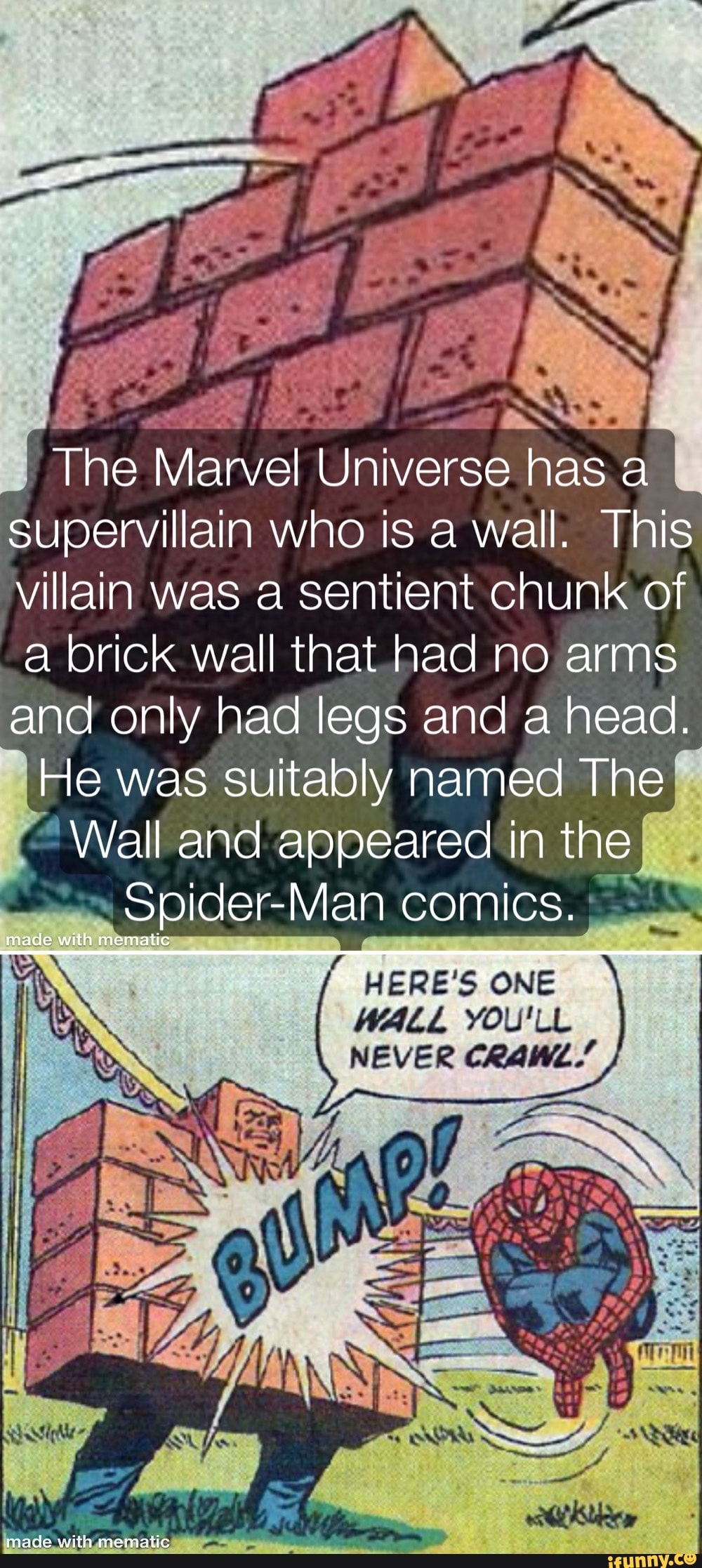 The Marvel Universe has. a supervillain who is a wall. This villain was ...