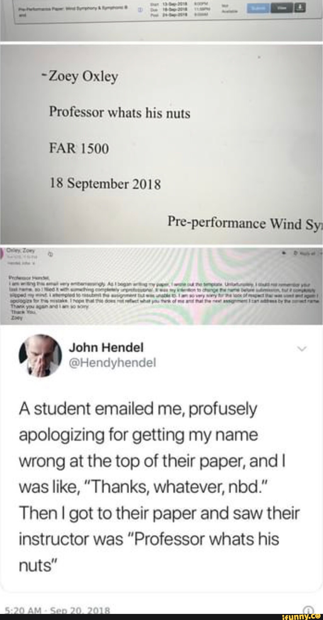 Oxley Professor whats his nuts FAR 1500 September 2018 "age A student ...