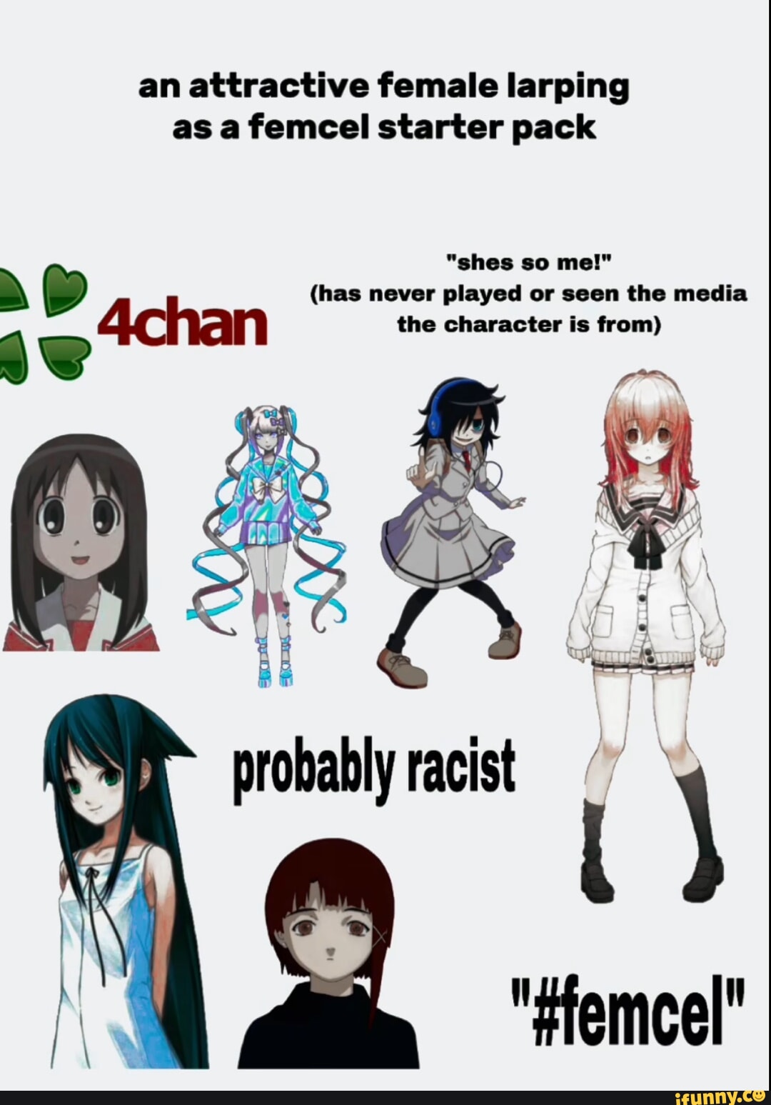 An attractive female larping as a femcel starter pack "shes so me ...