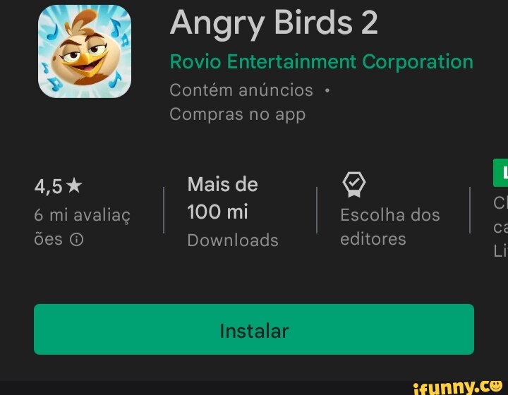 Angry Birds 2 Rovio Entertainment Corporation Contém anúncios Compras ...