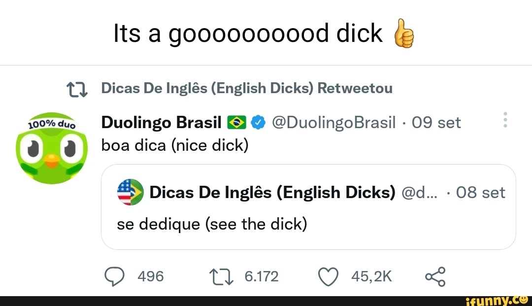 Its a goooooooood dick & _Dicas De Ingls (English Dicks) Retweetou ...