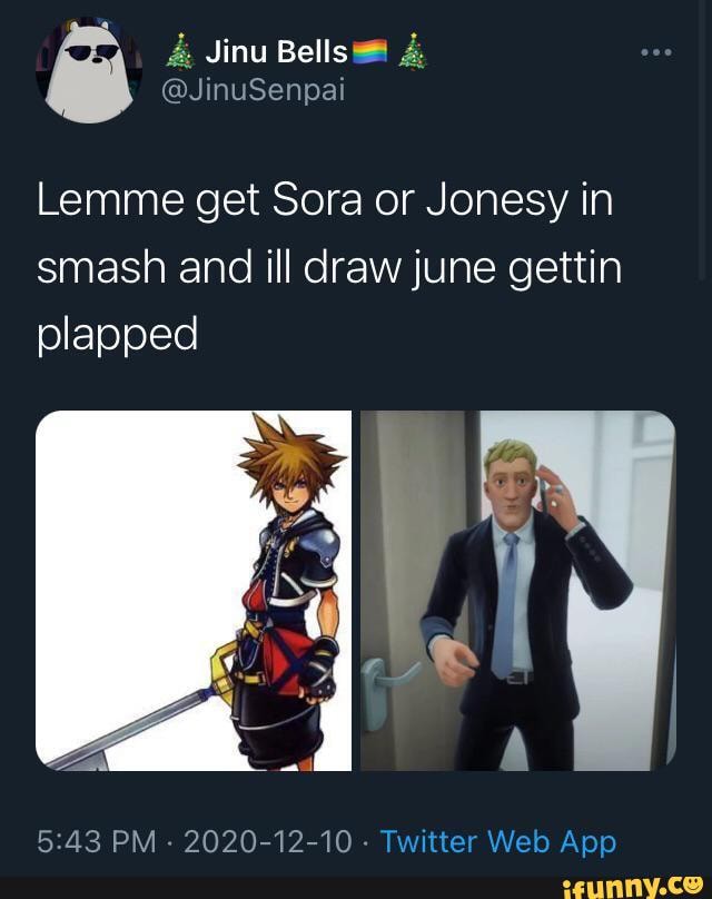 Jinu @JinuSenpai Lemme get Sora or Jonesy in smash and ill draw june ...