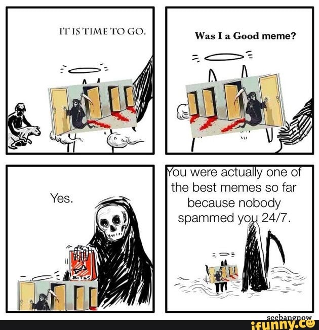 'ou were actua y one o the best memes so far because nobody spammed yo ...