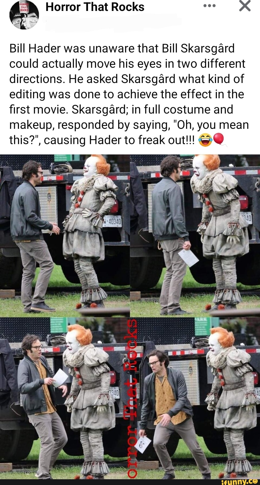 Horror That Rocks Bill Hader was unaware that Bill Skarsgard could ...