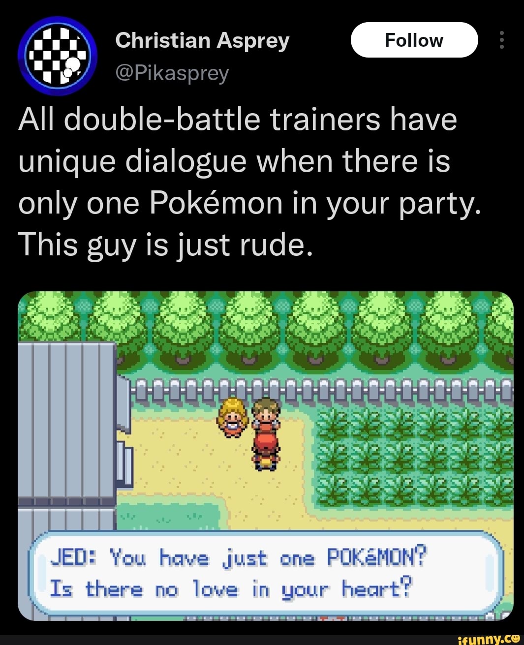 Christian Asprey Follow @Pikasprey All double-battle trainers have ...