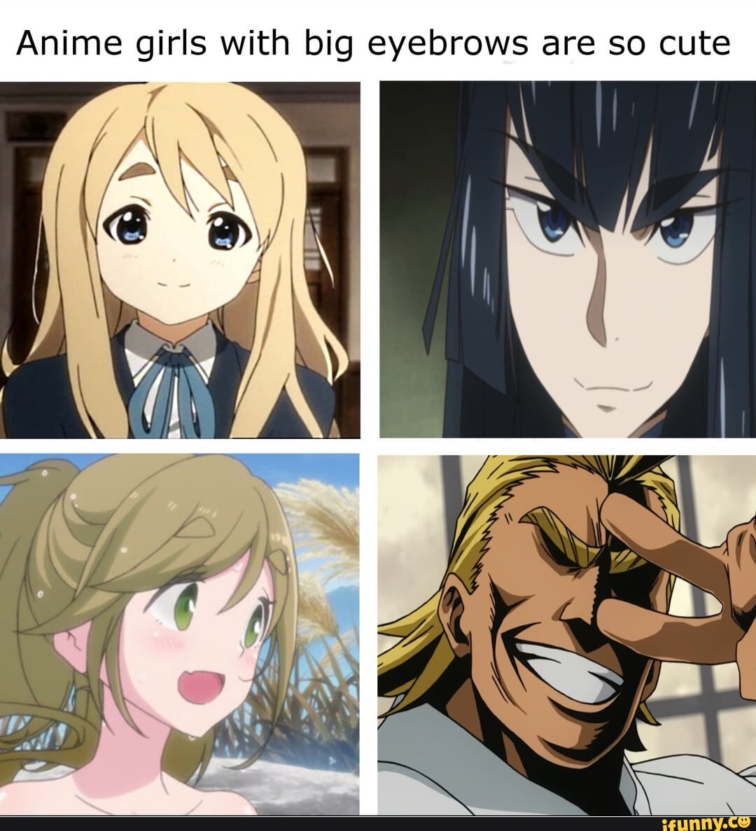 Anime girls with big eyebrows are so cute SS - iFunny