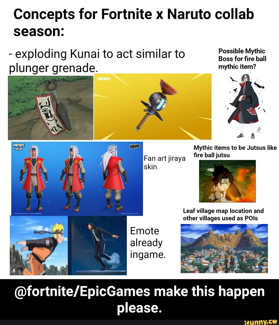 Concepts for Fortnite x Naruto collab season: - exploding Kunai to act ...