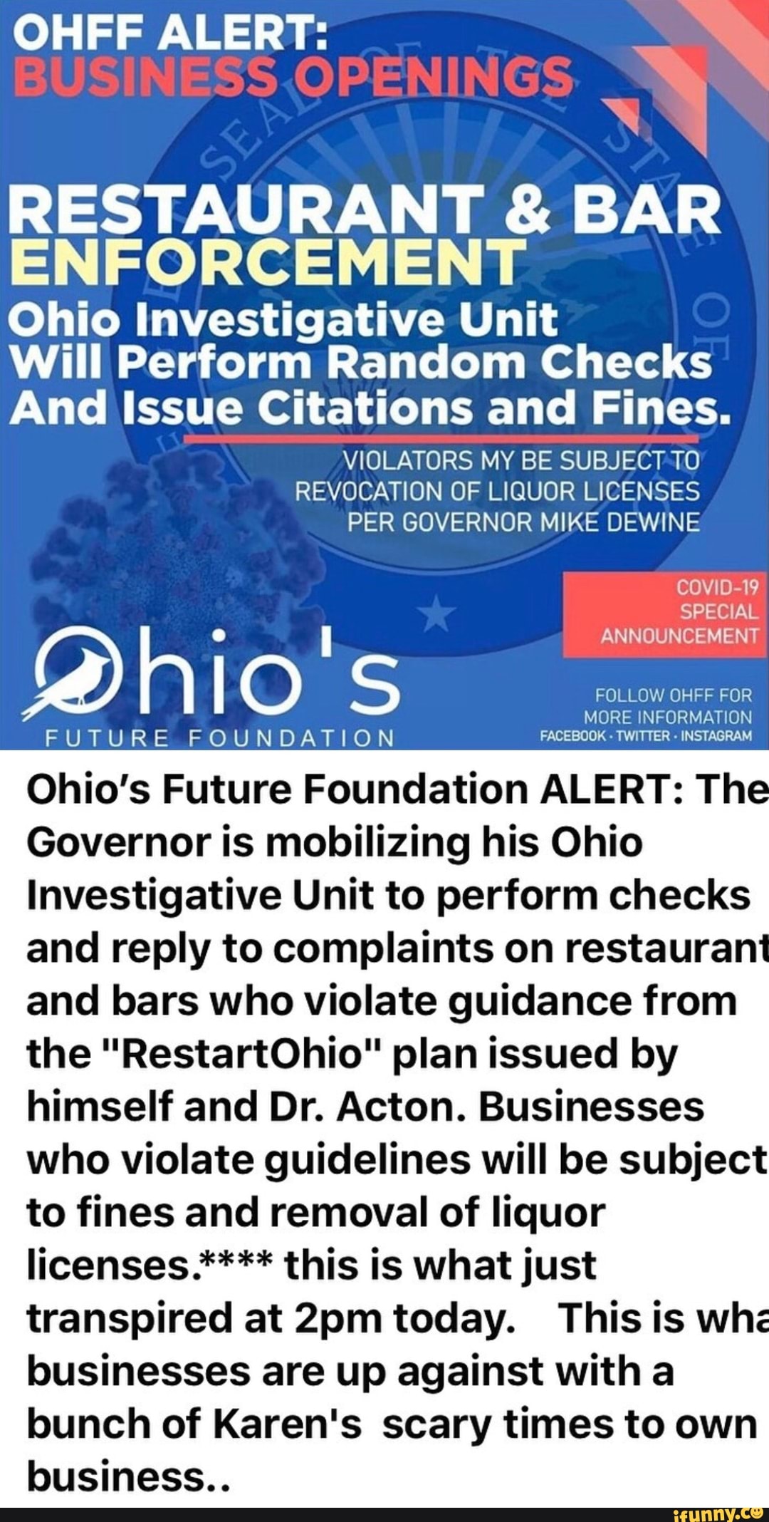 OHFF ALERT: AN Y RESTAURANT BAR ENFORCEMENT Ohio Investigative Unit ...