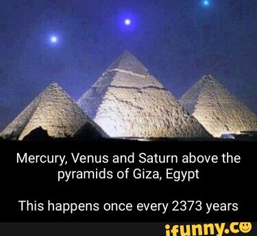 Mercury, Venus and Saturn above the pyramids of Giza, Egypt This ...