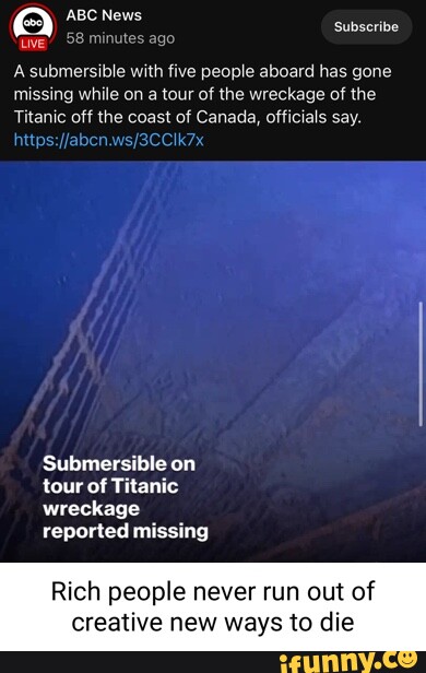 ABC News Subscribe LivE A submersible with five people aboard has gone ...