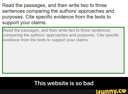 Read the passages, and then write two to three sentences comparing the ...
