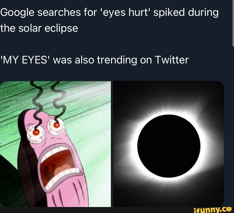 Google searches for 'eyes hurt' spiked during the solar eclipse 'MY ...