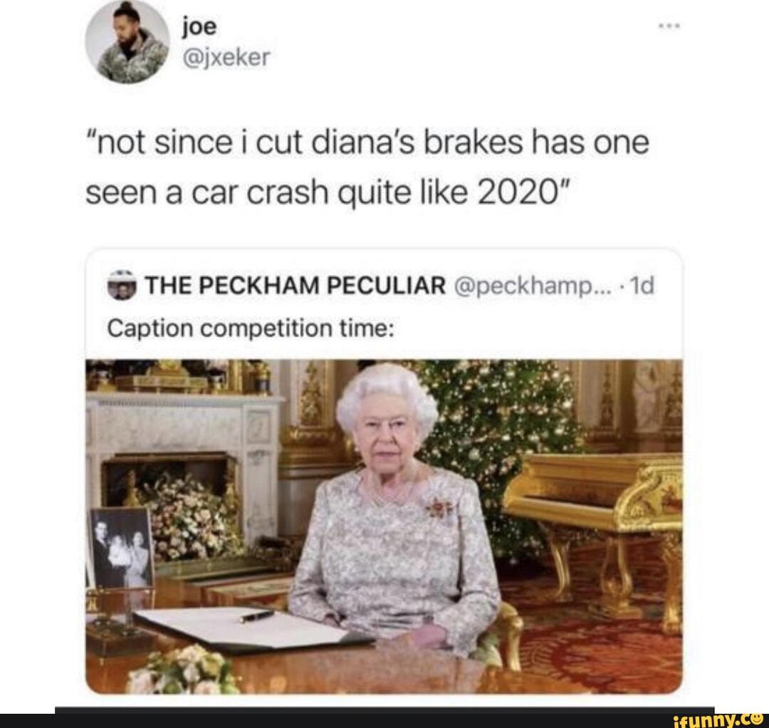 Joe "not since cut diana's brakes has one seen car crash quite like ...